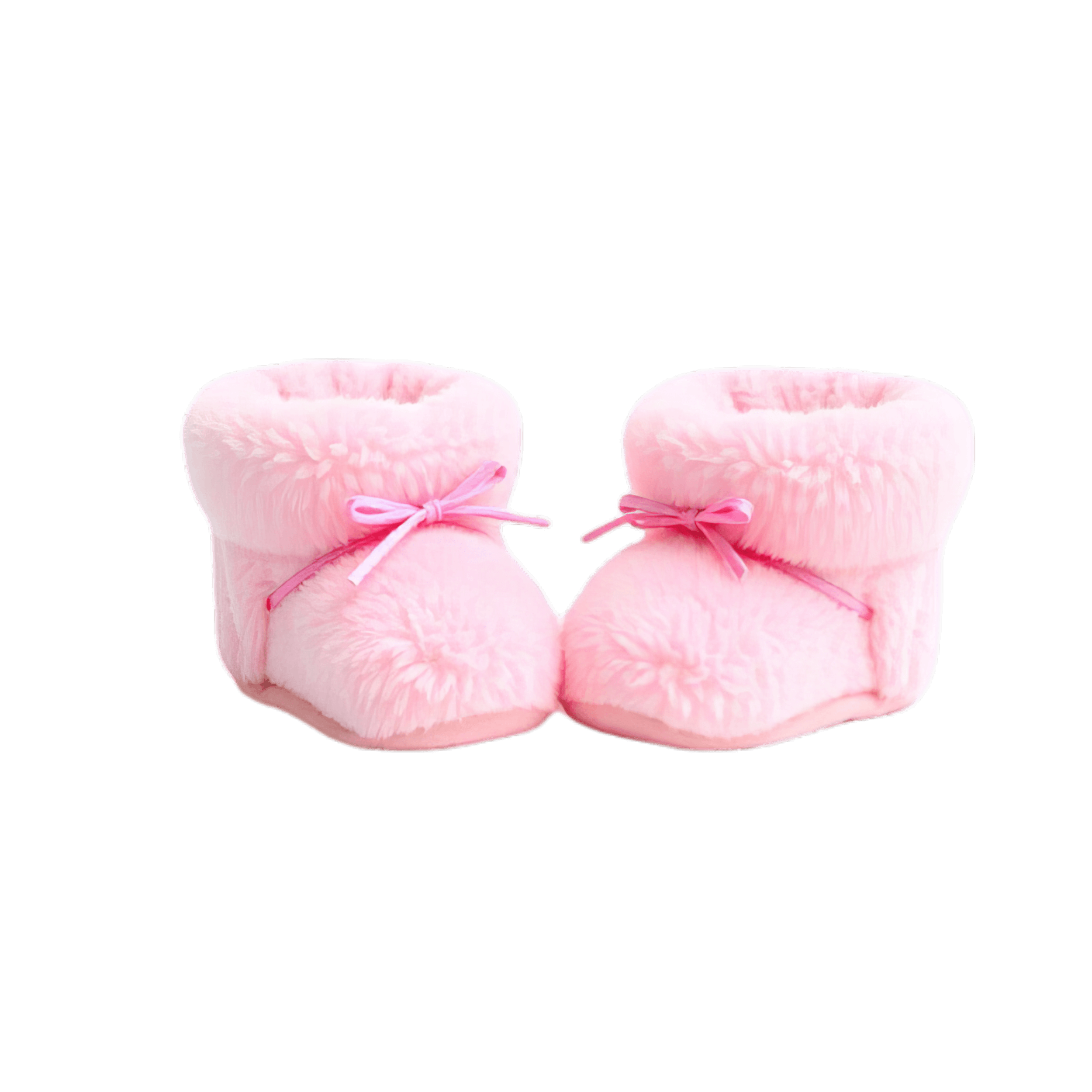 Soft Pink Baby Booties Fluffy Texture Tiny Bow - Third party addons