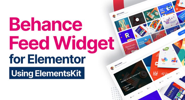 Behance Feed Widget - Elementor - ElementsKit Addons