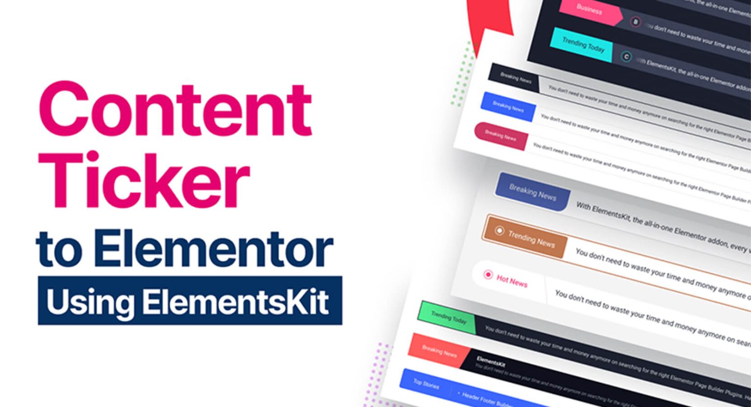 Content Ticker - ElementsKit