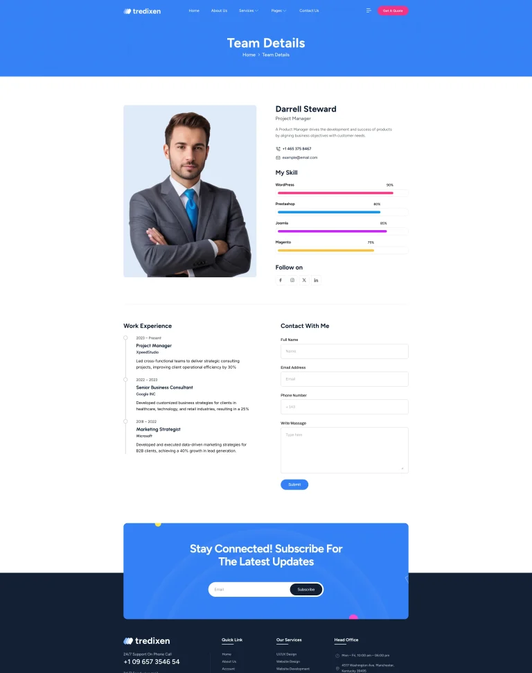 Team Details - elementskit