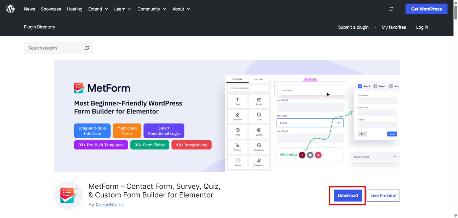 How to Install Elementor Form Builder Plugin — MetForm