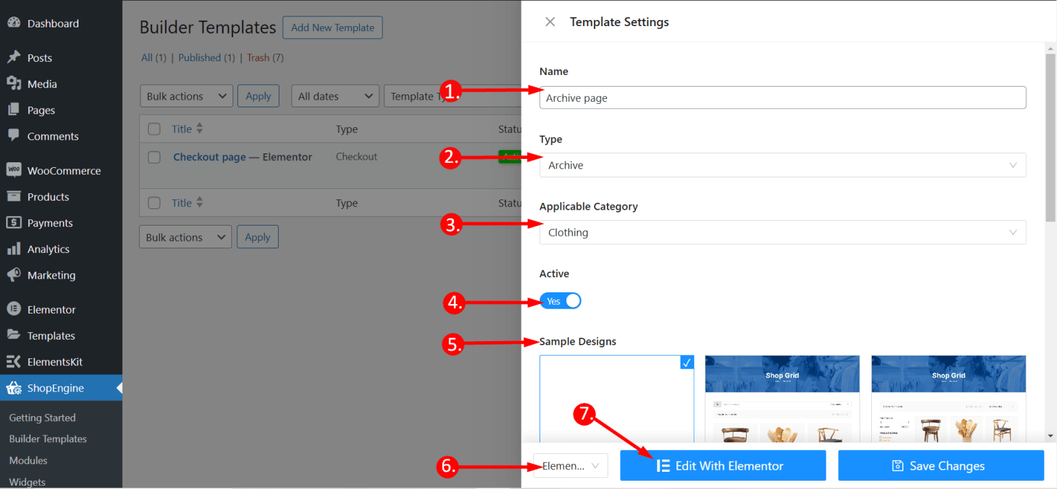 How to Create WooCommerce Archive Page Template Using ShopEngine.