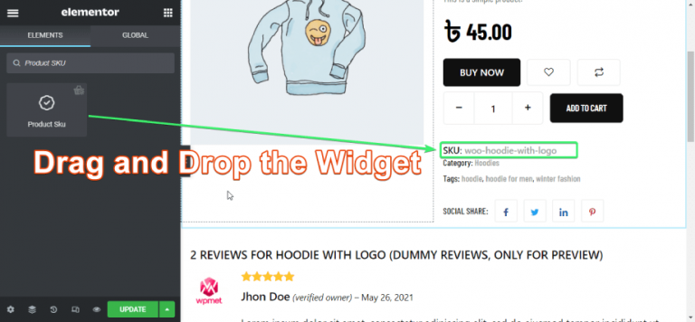 Product SKU Widget Documentation of ShopEngine