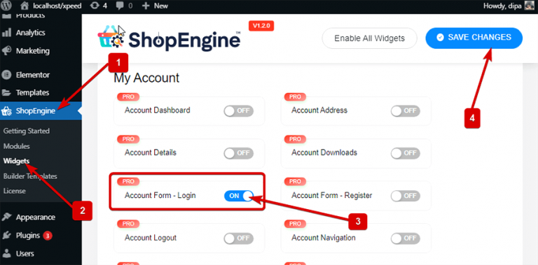 How to Use Account Form - Login Widget - ShopEngine - Wpmet