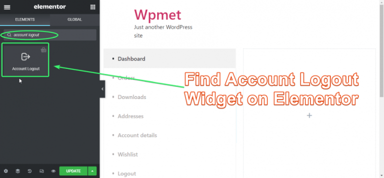 Account Logout Widget Documentation of ShopEngine