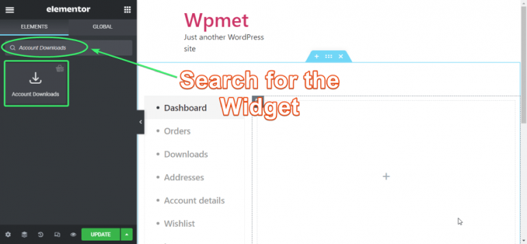 Account Downloads Widget Documentation of ShopEngine