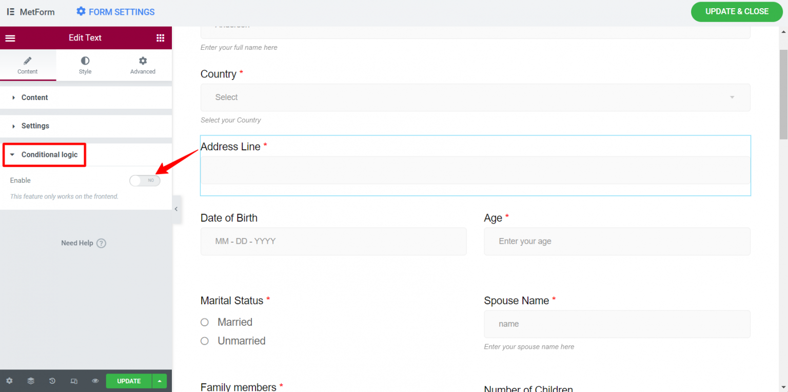 How to create Conditional Logic Forms for Elementor - Wpmet