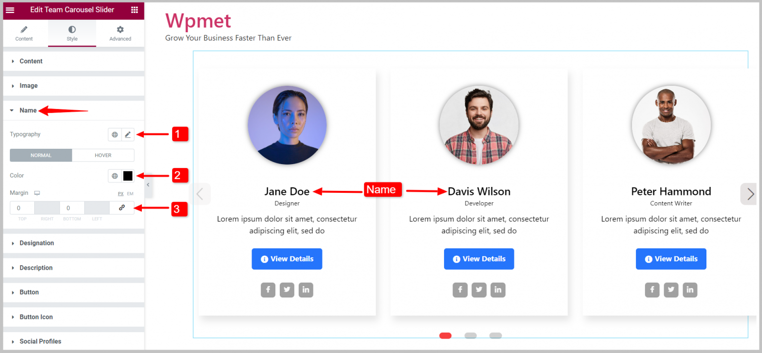 How To Create Team Member Carousel in Elementor - Wpmet
