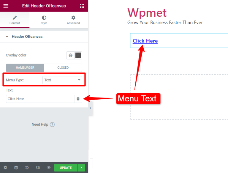 How to Create WordPress Off-Canvas Menu in Elementor - Wpmet