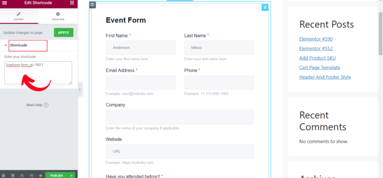 How to Create an Event Form using MetForm