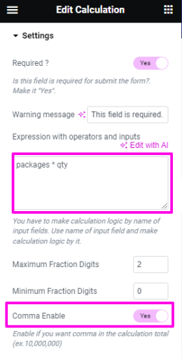 How to Calculate Field Forms in WordPress using Elementor form calculator