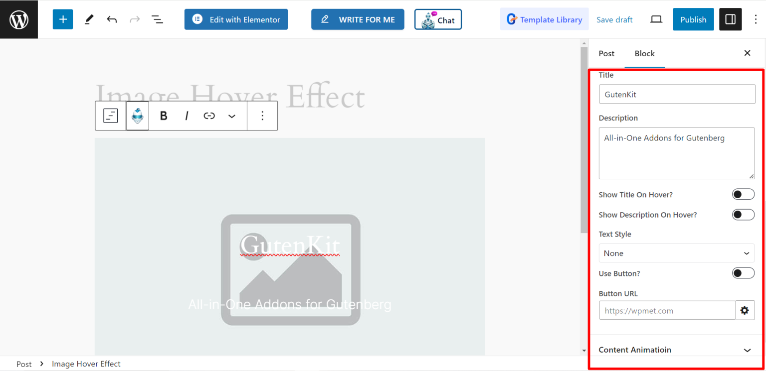 GutenKit Image Hover Effect block
