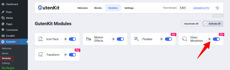Glass Morphism - Wpmet