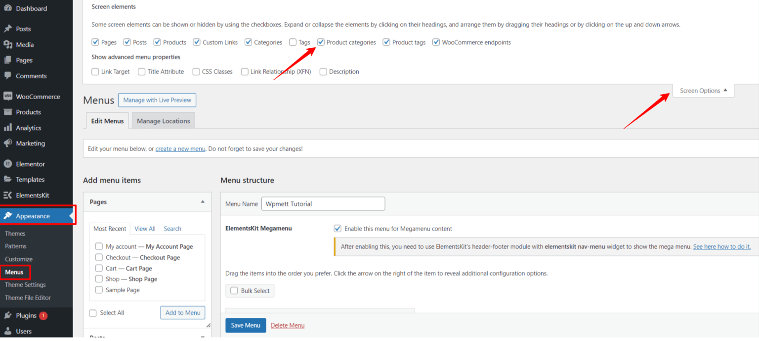 How to Add WooCommerce Product Category in WordPress Menu