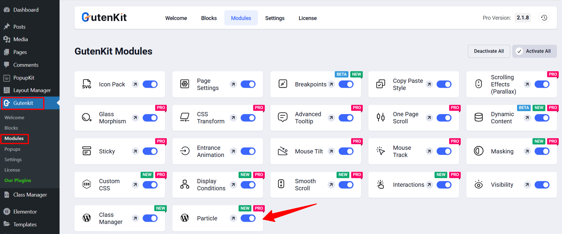 GutenKit Particle Module