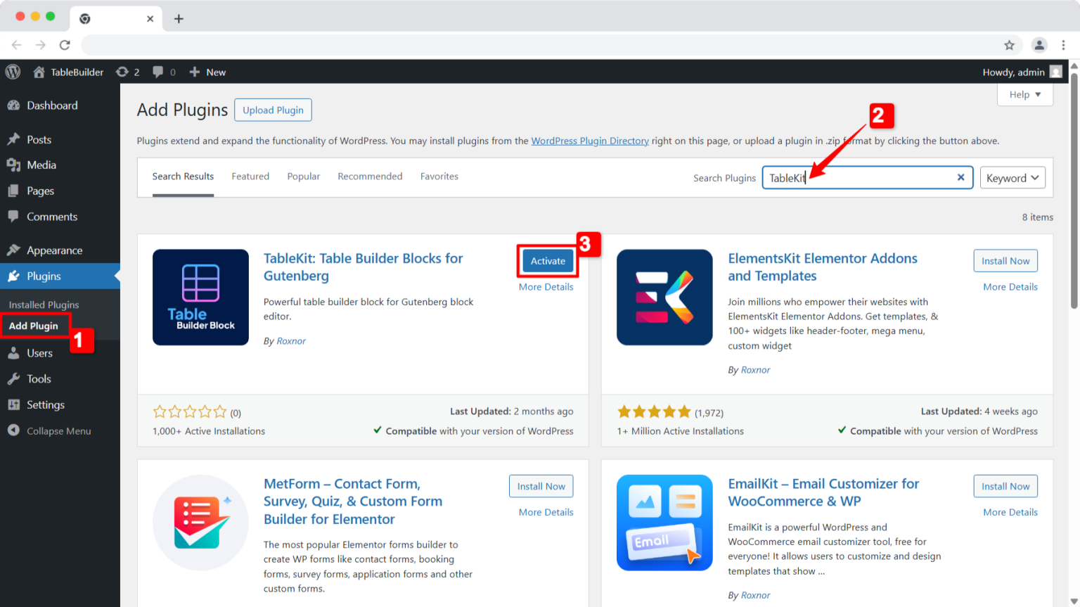 How to Install WordPress Table Plugin | TableKit